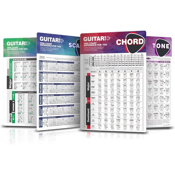 Other | Guitar Chord Cheat Sheet Cards Guitar Theory Chart Of Chords ...